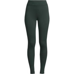 LANDS' END Leggings mit Pl&uuml;schfutter und Tasche SERIOUS SWEATS f&uuml;r Damen, Damen, size: regular, Gr&uuml;n, Baumwoll-Mischung/Polyester-Mischung, by Lands' End
