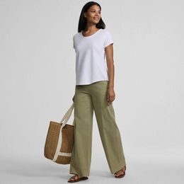 LANDS' END Shirt aus Baumwolle/Modal-Mix mit Ballett-Ausschnitt f&uuml;r Damen, Damen, size: regular, Wei&szlig;, Baumwolle Modal, by Lands' End