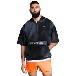 Under Armour - "Project Rock" Kapuzenpullover f&uuml;r Herren, kurz&auml;rmlig (Grau)
