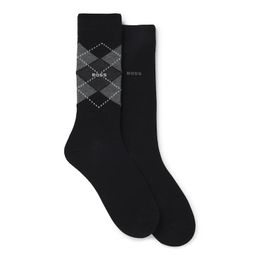 BOSS Herren BOSS Socken &raquo;2P RS Argyle CC&laquo; Packung, 2 Paar tlg. mit BOSS Schriftzug schwarz 39-42