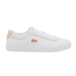 Lacoste - "Baseshot Evo" Sneaker f&uuml;r Damen, Wildleder (Wei&szlig;/Pink)