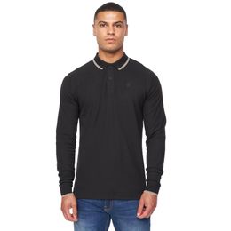 Duck and Cover - "Roxberry" Poloshirt f&uuml;r Herren Lang&auml;rmlig (Schwarz)