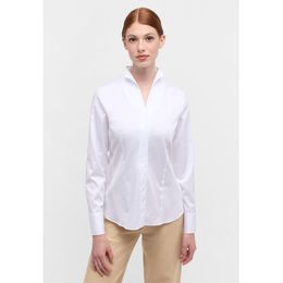 Eterna Satin Shirt Bluse Langarm in Wei&szlig; | Gr.: 46