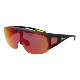 Fila Sport-Wickelsonnenbrille mit roten verspiegelten Gl&auml;sern