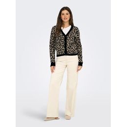 Only Cardigan in Hellbraun/ Schwarz - 16% | Gr&ouml;&szlig;e L | Damen-pullover-cardigans