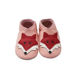 Yihakids Leder-Krabbelschuhe "Fuchs" in Rosa | Gr.: 25/26