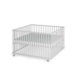 S&auml;mann Laufgitter mit Matratze & Lattenrost - wei&szlig; - Premium Kollektion | Gr.: 120x120 cm