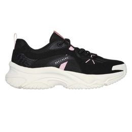 Skechers - Sneaker f&uuml;r Damen, Wildleder-Besatz (Schwarz/Pink)