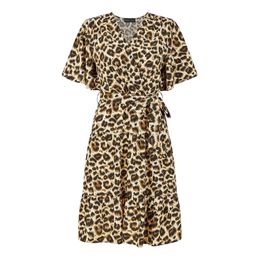 Mela London - Kleid mit ausgestelltem Rock f&uuml;r Damen, V-Ausschnitt (Braun)