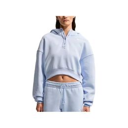 Nike Phoenix Fleece verk&uuml;rzter Oversize-Henley-Hoodie in blau | Gr.: M