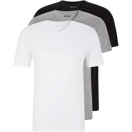 BOSS - T-Shirt f&uuml;r Herren, V-Ausschnitt (3er-Pack) (Wei&szlig;/Grau/Schwarz)