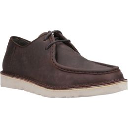 Hush Puppies Otis Leder Herren Schn&uuml;rschuhe Braun