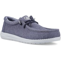 HEYDUDE Wally Stretch-Jersey-Baumwolle Herren Navy Mokassin-Schuhe