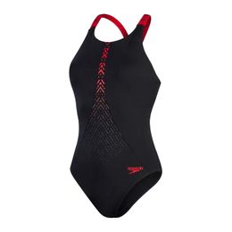 Speedo - Badeanzug f&uuml;r Damen (Schwarz/Rot)