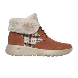 Skechers - "Go Joy" Karo Sneaker f&uuml;r Damen, Wildleder (Hellbraun)