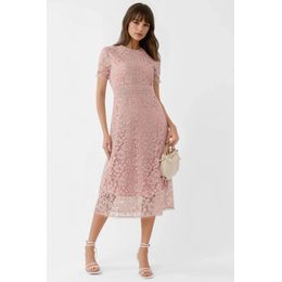 Spitzen A-Linien Midi Kleid