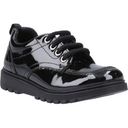 Hush Puppies Keeley M&auml;dchenschuhe Aus Schwarzem Leder Mit Schn&uuml;rung