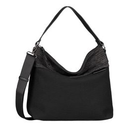 Tom Tailor Damen Hobo "Vesna"schwarz, Textil, Strukturmuster, clean, gepflegt, unifarben, Taschen, Damen Umh&auml;ngetasche in casual Shapes
