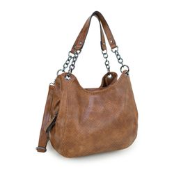 Harpa Damen Schultertasche, braun, Lederimitat, unifarben, Taschen, mit aufwendigen Tragegriffen und feinem Lasercut