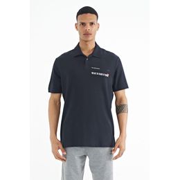 Herren Baumwoll-Polo-T-Shirt mit Textdruck