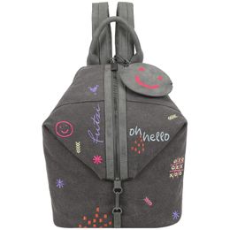 Damen Skirucksack "Marit Limited Embro Fun", Fritzi aus Preussenanthra, 55% Baumwolle, 45% Polyester, unifarben, Rucks&auml;cke, mit Pocket-Anh&auml;nger