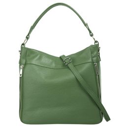 CLUTY Damen Henkeltasche, gr&uuml;n, Leder, unifarben, Taschen, echt Leder, Made in Italy
