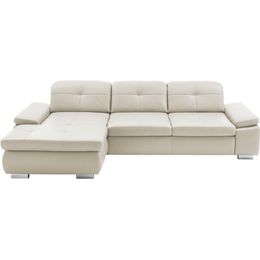 Ecksofa DIE PLANBAR, B:309cm H:85cm T:195cm, wei&szlig;, Wohnzimmer, Sofas, "PN-IN16012 L-Form, Breite 309 cm", inkl. Sitztiefenverstellung, optional mit
