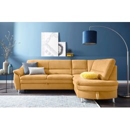 Sit & More Ecksofa SIT & MORE, B:250cm H:90cm T:175cm, gelb, Luxus-Microfaser (90% Polyester, 10% Polyamid);Flachgewebe (100% Polyester);Struktur (100%