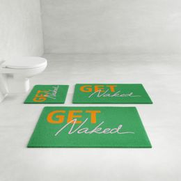 Badematte OTTO HOME, H:20mm, gr&uuml;n, Polyacryl, Badematten, "Get Naked, modern, Badvorleger, Badezimmer Teppich", Badteppich, mit Schriftzug, 2