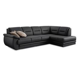 Sit & More Ecksofa SIT & MORE, B:250cm H:85cm T:164cm, schwarz, Luxus-Kunstleder;Kunstleder Softlux;NaturLEDER (echtes Rindleder)/Korpus passendes Kunstleder