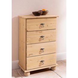 OTTO home Kommode &raquo;Finca&laquo; aus massivem Kiefernholz, mit 4 Schubladen f&uuml;r Stauraumm&ouml;glichkeiten beige Massivholz B/H/T: 50cm x 80cm x 30cm, 4 Stk., 