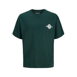 Jack & Jones Jack & Jones Junior T-Shirt 'JJASTRO' Jungen Gr&ouml;&szlig;e 128 dunkelgr&uuml;n / wei&szlig;