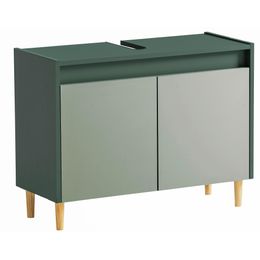 Waschbeckenunterschrank Welltime, B:80cm H:10cm T:33cm, gr&uuml;n, FSC-zertifizierter Holzwerkstoff, Badezimmer, Schr&auml;nke, "Lovis,