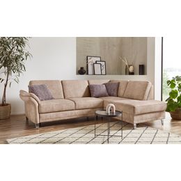 Sit & More Ecksofa SIT & MORE, B:254cm H:89cm T:190cm, beige, Wohnzimmer, Sofas, "Clio L-Form", wahlweise mit Schlaffunktion und Bettkasten, inklusive Federkern