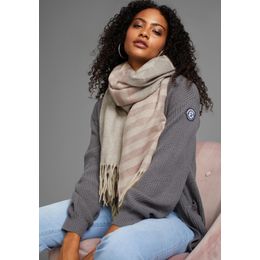 Arizona Damen Schal, grau, gemustert, gestreift, Web, Obermaterial: 100% Polyester, Modet&uuml;cher, im coolen College-Look