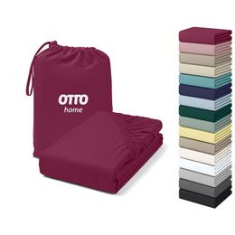OTTO home Spannbettlaken &raquo;Cremona, Basic & Premium Qualit&auml;t mit Elasthan&laquo; Bettlaken f&uuml;r Matratzen von 20-25 cm H&ouml;he, 96% Baumwolle & 4% Elasthan rot 