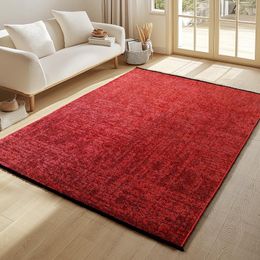 Ayyildiz Teppiche Teppich &raquo;SPACE 1900, auch als L&auml;ufer&laquo; rechteckig 7 mm H&ouml;he L&auml;ufer, Kurzflor, Boho, Vintage, Wohnzimmer rot Chenille B : 160cm 1 Stk., 7mm, L: 230cm