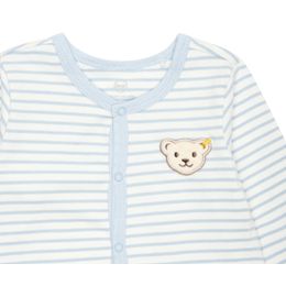 Steiff Baby-Strampler mit Knopfleiste - Baby - Gr. 86 - hellblau/gestreift