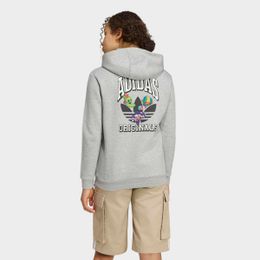 M&auml;dchen Kapuzensweatshirt "GFX LO HOODIE"medium grau heather, wei&szlig;, Gr. 170, adidas originals, Obermaterial: 70% Baumwolle, 30% Polyester, Sweatshirts