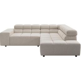 Home Affaire Ecksofa &raquo;Ancona, Ecksofa, incl. Kopfteilverstellung, Breite 249 cm, L-Form&laquo; wahlweise elektrische Sitztiefenverstellung beige 100% 