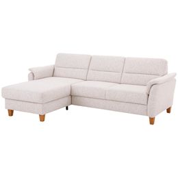 Ecksofa Home Affaire, B:244cm H:89cm T:163cm, beige, 100% Polyester;Struktur (100% Polyester);Luxus-Microfaser in Lederoptik (100% Polyester),