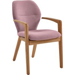 NIEHOFF SITZM&Ouml;BEL Esszimmerstuhl, B:57cm H:89cm T:64cm, rosa, NIEHOFF SITZM&Ouml;BEL, 100% PES, St&uuml;hle, 1 Armlehnenstuhl, Eiche massiv, verschiedene Farben, Sitzh&ouml;he 49