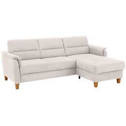 Ecksofa Home Affaire, B:244cm H:89cm T:163cm, beige, 100% Polyester;Struktur (100% Polyester);Luxus-Microfaser in Lederoptik (100% Polyester),