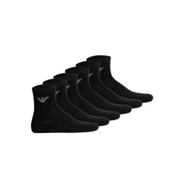 Emporio Armani Herren Sneakersocken "Socken SPORTY SPONGE 6P 6er Pack", Gr. 39, schwarz, Obermaterial: 85% Baumwolle CO. 13% Polyamid PA. 2% Elasthan