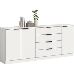 Sideboard Home Affaire, B:185cm H:80cm T:35cm, wei&szlig;, Wohnzimmer, Sideboards, "SKARDE, Breite 185 cm, 4 Schubk&auml;sten, 3 T&uuml;ren, viel Stauraum", Kommode,