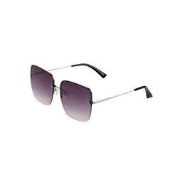 Laura Scott Damen Sonnenbrille, lila, Sonnenbrillen, randloses Trapez-Design, silber gl&auml;nzende B&uuml;gel, Filterkategorie 3