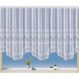 Weckbrodt-Gardinen Gardine WECKBRODT, B:900cm H:175cm, wei&szlig;, Polyester, Wohnzimmer, Gardinen, ""Napoli", Weckbrodt", jacquard, gebogt, Bogenstore, Bord&uuml;re