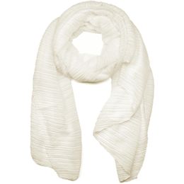 styleBREAKER Damen Schal "Gekreppter Unifarbener Schal", wei&szlig;, Modisch, Obermaterial: 50% Viskose CV. 50% Baumwolle CO., Modet&uuml;cher
