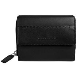 Bruno Banani Damen Geldb&ouml;rse, schwarz, Leder, leicht gl&auml;nzend, unifarben, Kleinlederwaren, echt Leder