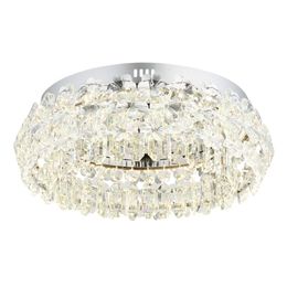 GLOBO LIGHTING Deckenleuchte &raquo;DIANN&laquo; LED-Modul 1 Stk. Warmwei&szlig; Verchromte Deckenleuchte mit K9 Kristallen, LED 40W, &oslash; 500mm 1, &Oslash; 50cm H: 16,6cm, 1 Stk